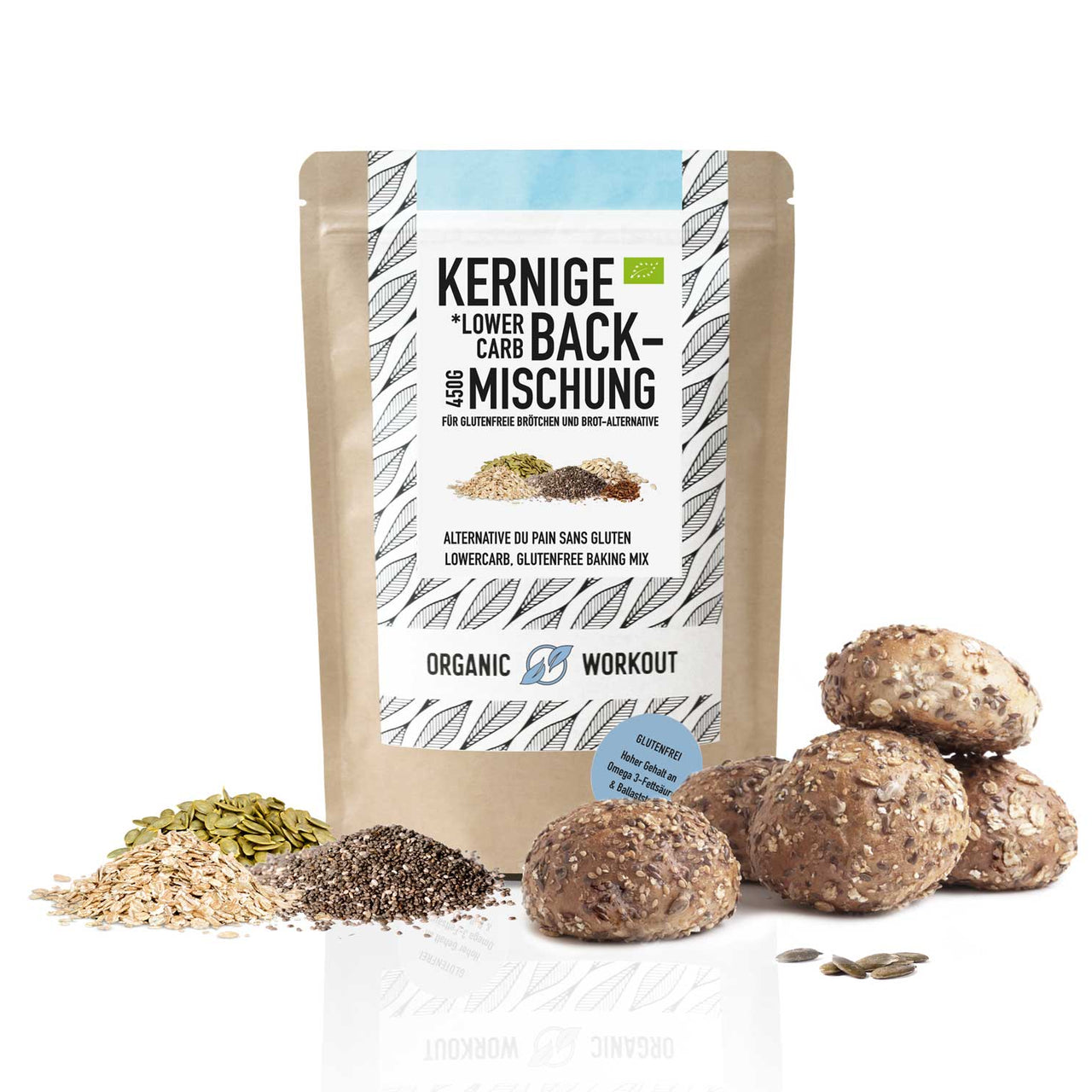 Bio Kernige Lower Carb Backmischung – glutenfrei, vegan, eiweiss- und ...